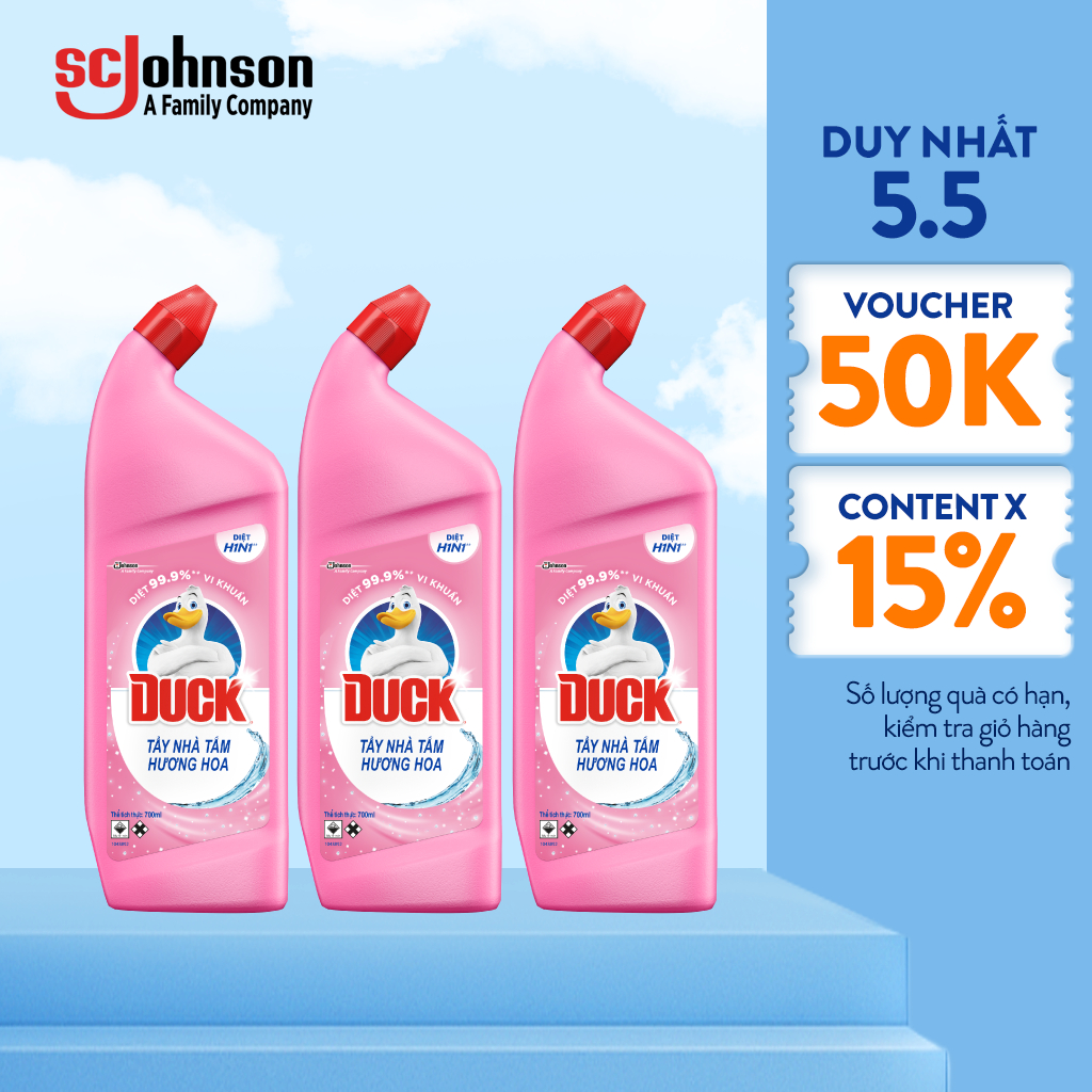 DUCK Combo 3 Tẩy Rửa Bồn Cầu & Nhà Tắm Hương Hoa 700mlx3 | Shopee Việt Nam