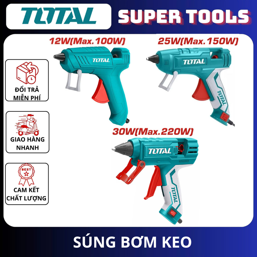 TOTAL Súng bơm keo TT101116/ 12W - TT201116/ 25W - TT301116/ 30W & keo ...