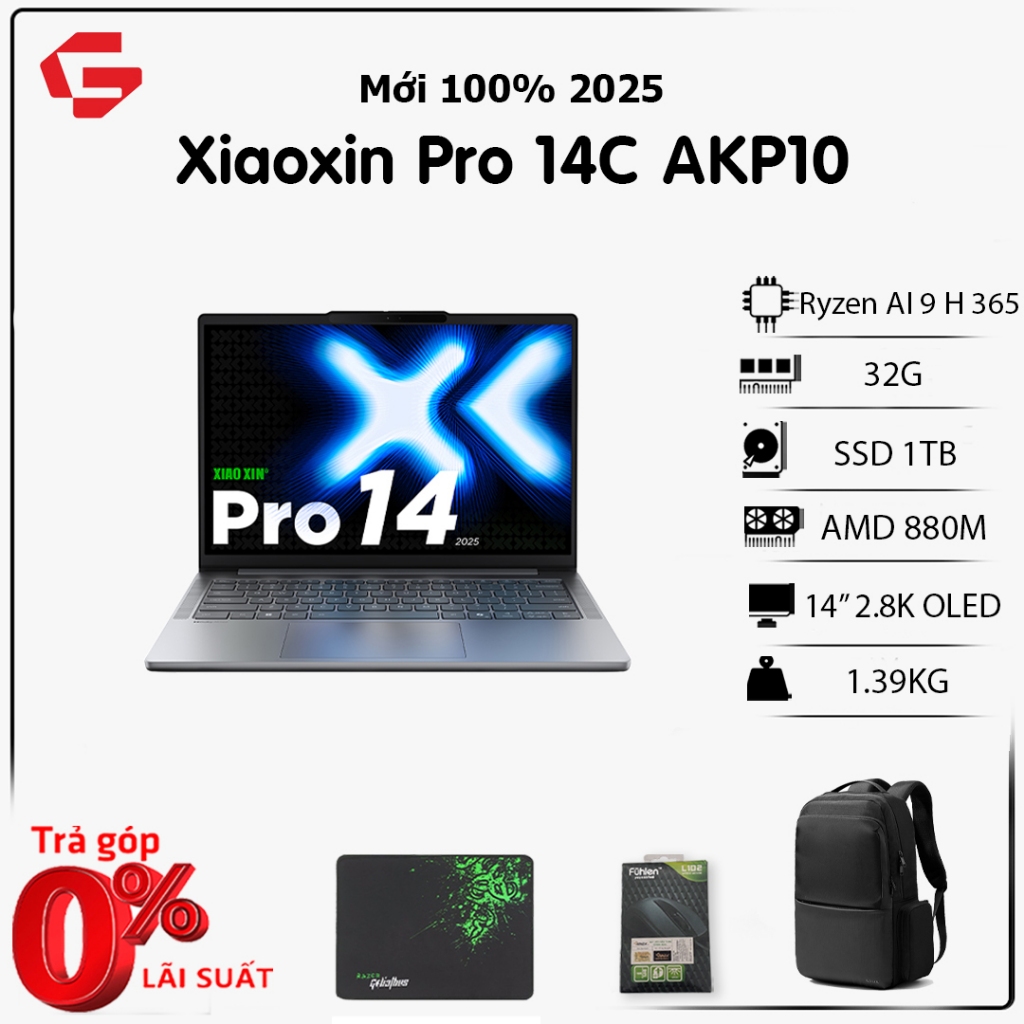 Laptop Lenovo Xiaoxin Pro 14C ( AMD Ryzen AI 9H-365 | RAM 32G | SSD 1TB | 14inch 2.8K OLED 120Hz ...