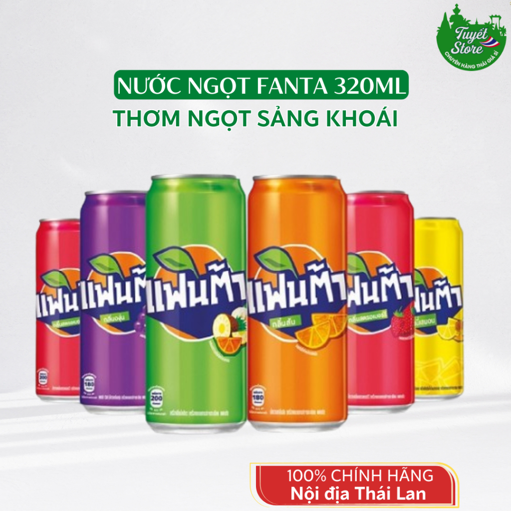 Nước ngọt có gas Fanta - Sprite Thái Lan lon 330ml | Shopee Việt Nam
