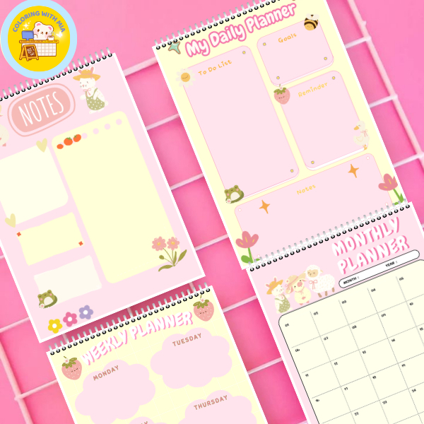 Sổ tay "My Sweet Plan" lập kế hoạch học tập dành cho các cô gái, combo ...