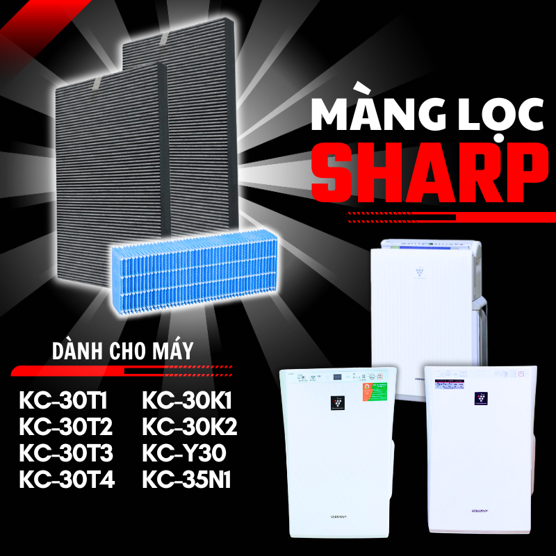 Màng lọc không khí Sharp KC-30T1/ KC-30T2/ KC-30T3/ KC-30T4/ KC-30K1/ KC-30K2/KC-Y30/KC-35N1/FU ...