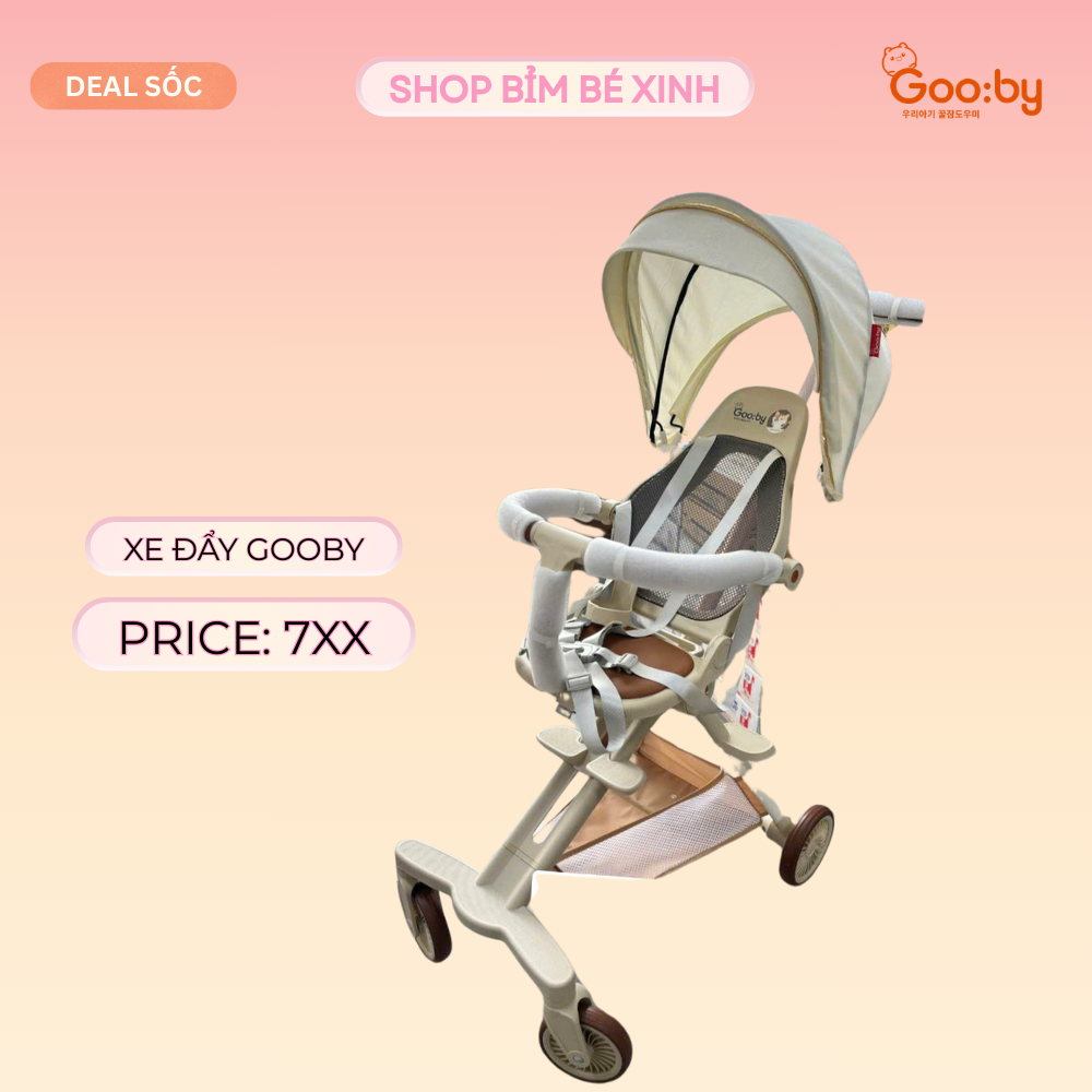 (hàng KM gooby) Xe Đẩy Gấp Gọn Cao Cấp V-Baby Q5 Đảo Chiều 360 Độ [NEW ...