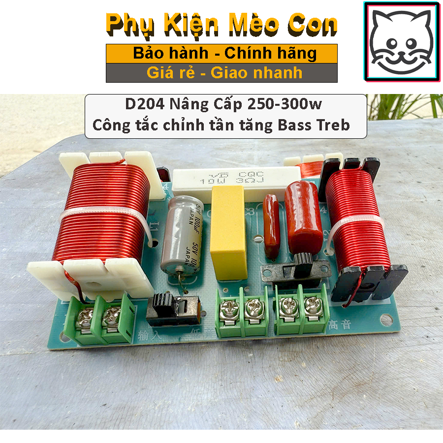 Mạch phân tần 2 đường tiếng WEAH D204 loa treble, loa bass 25-40 cao ...