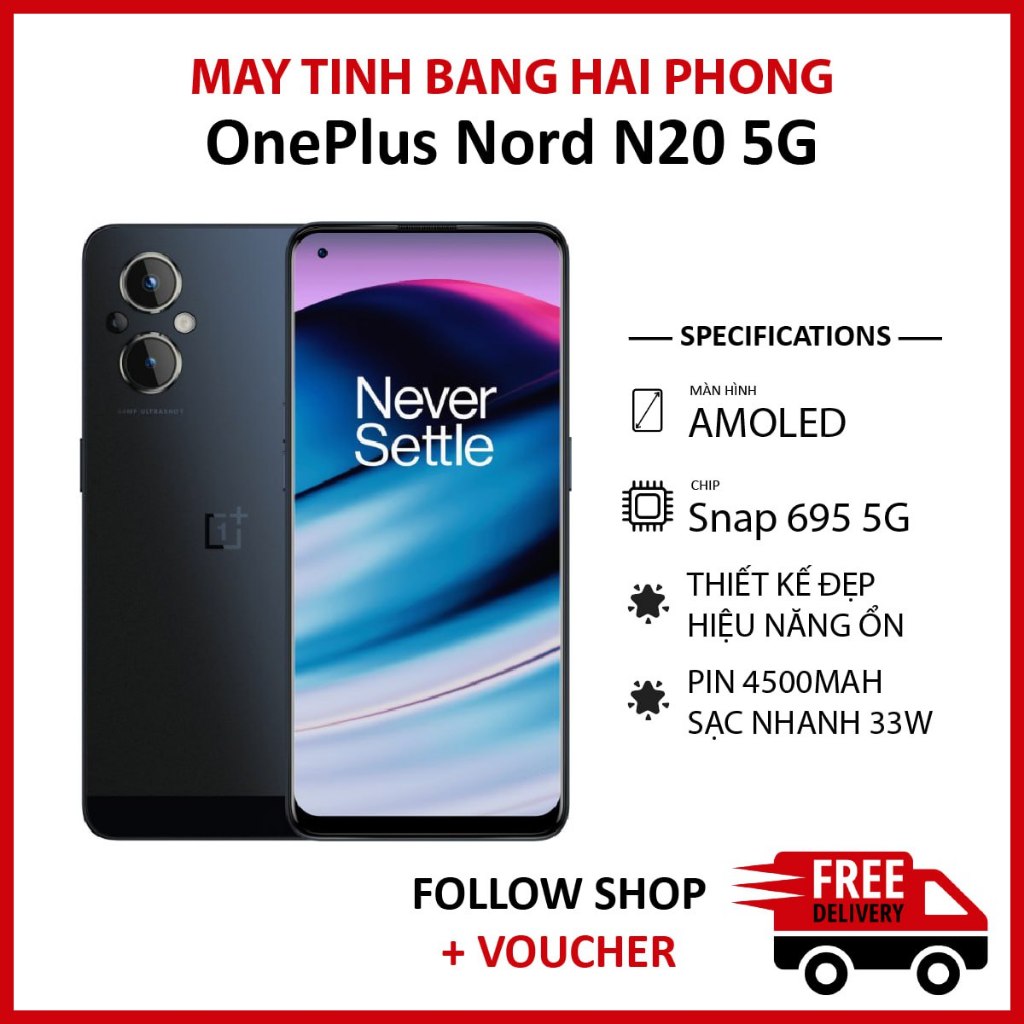 Điện thoại Oneplus Nord N20 RAM 6/128GB chip Snapdragon 695 5G màn ...