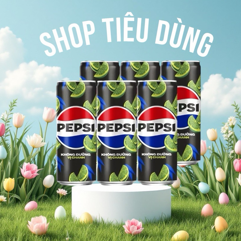 Pepsi Vị Chanh Không Calo Lốc 6 Lon X 320ml | Shopee Việt Nam