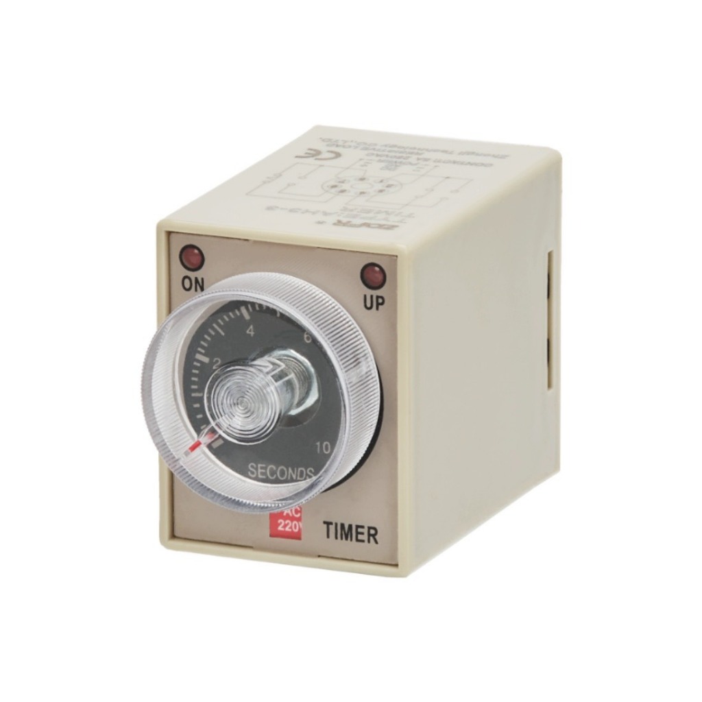 rơ le thời gian 220v CKC AH3-3 220V kèm đế, relay thời gian điện tử,timer ckc, rơ le thời gian ...