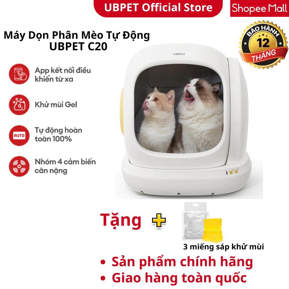 Máy Dọn Phân Mèo Tự Động UBPET C20 Nhiều Chế Độ Thông Minh MAX CLEAN Bảo Hành 12 Tháng | Shopee ...