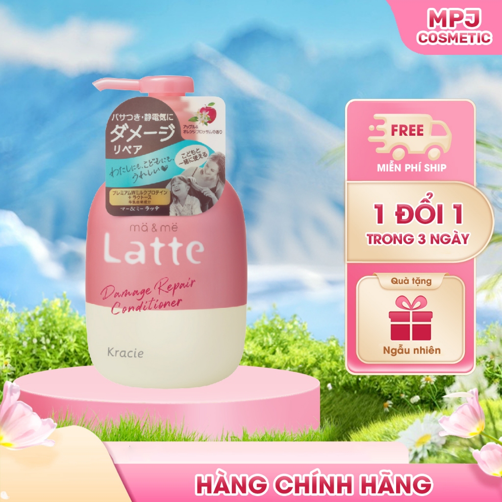 Dầu Xả Phục Hồi Tóc Hư Tổn Dành Cho Cả Gia Đình Ma & Me Latte Kracie 490ml | Shopee Việt Nam