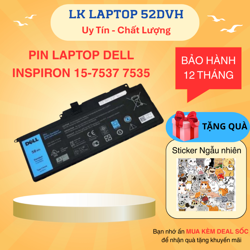 PIN DELL INSPIRON 15-7537 7535, 17-7737 F7HVR (ZIN) - 4 CELL MỚI 100% ...