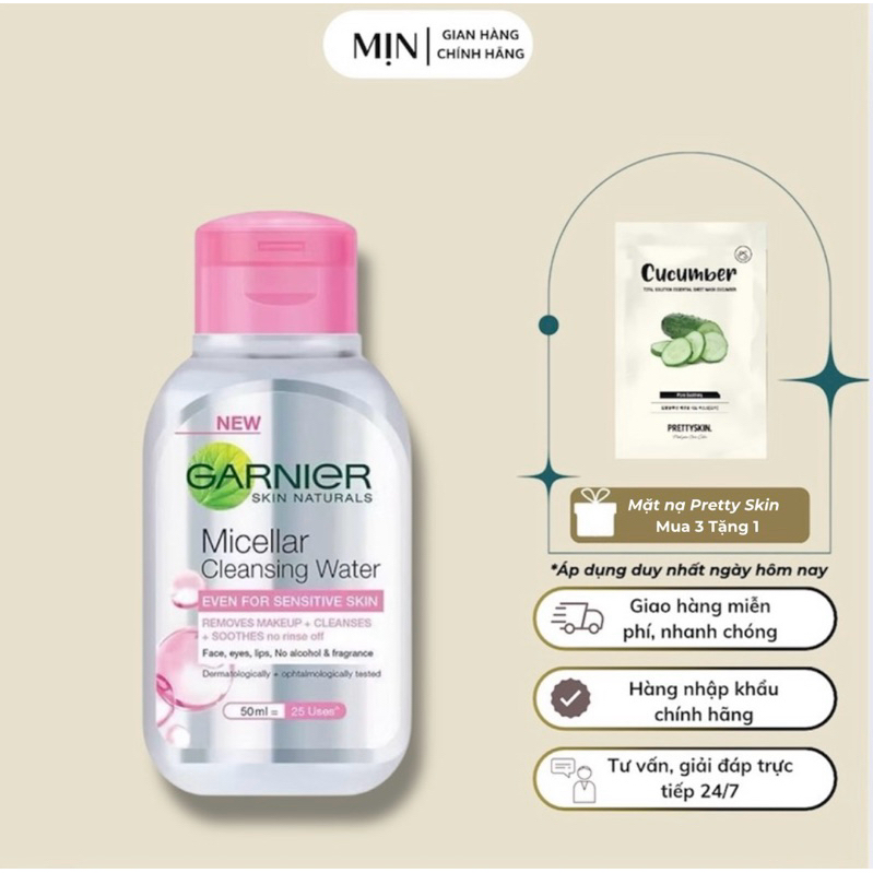[MINI SIZE] Nước tẩy trang Garnier dành cho da nhạy cảm 50ml | Shopee ...
