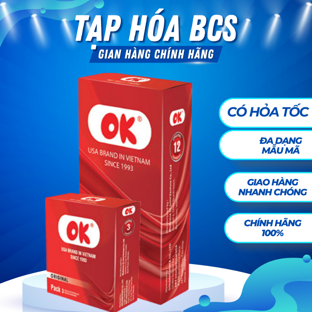 Bao Cao Su OK Original 49mm – Không Mùi, Cực Mỏng, Hàng Loại 1 – Hộp 12 ...