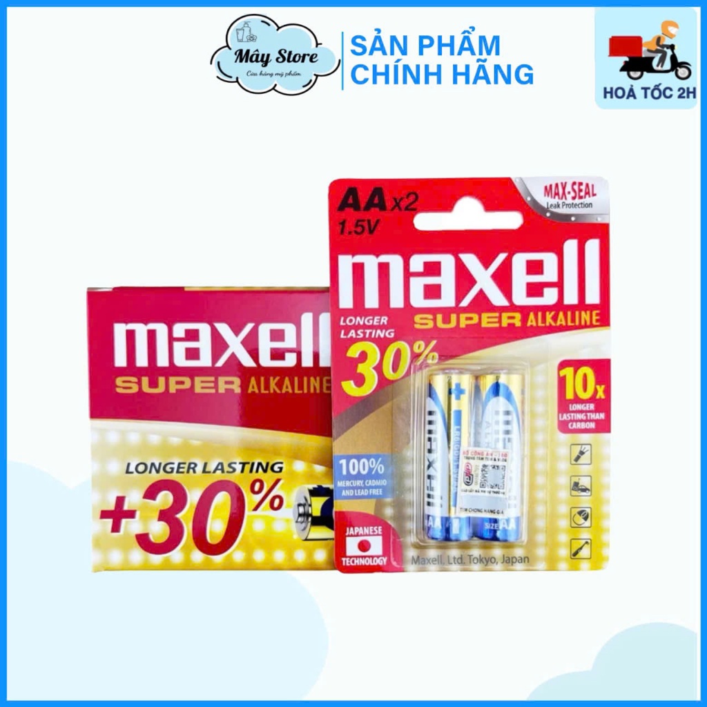 Pin AA, AAA Maxell SUPER ALKALINE LR6 Vỉ 2 Viên Chính Hãng | Shopee ...