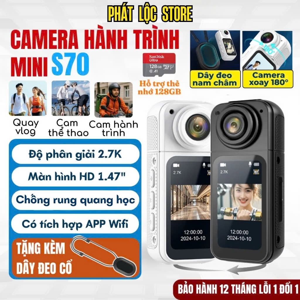GoPro S70 – Máy Quay Cầm Tay Mini, Camera HD, Ghi Hình Rõ Nét, Thiết Kế ...