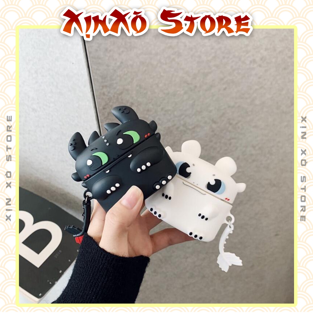 Vỏ ốp Airpod Case Airpods 2 3 4 Pro 2 Pro 3 Rồng Cute Silicon 3D kèm ...