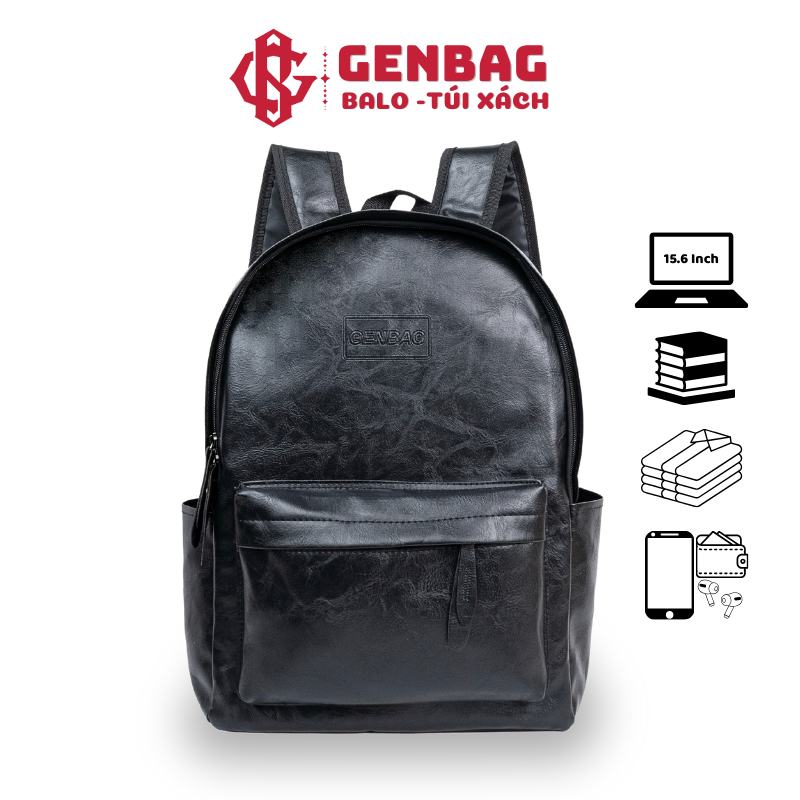 Balo đi học ulzzang nam nữ balo da pu trơn thời trang chống nước cá tính đựng vừa laptop 15 6 ...