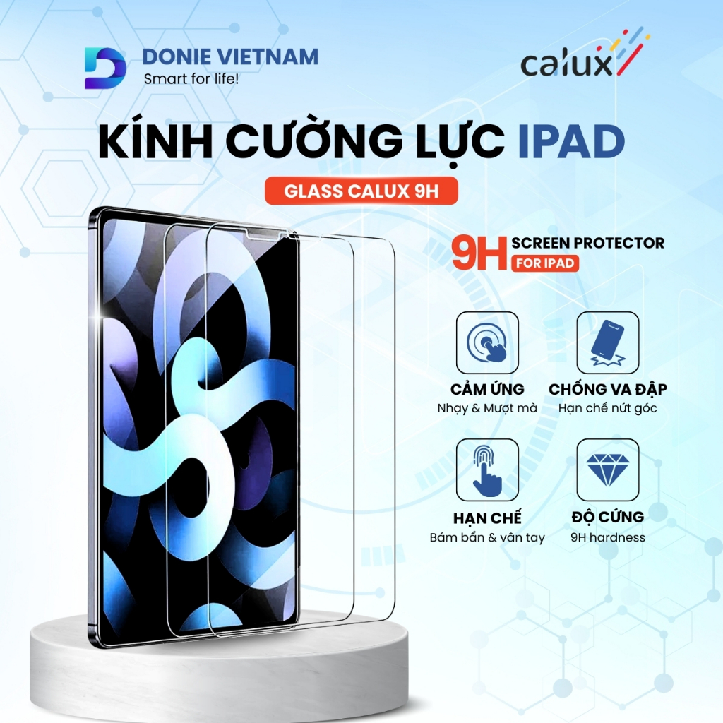 Kính Cường Lực Cho Ipad Glass Calux 9H Đủ Dòng A16 Gen 10/11 Air 4/5 Pro 11 C01 | Shopee Việt Nam