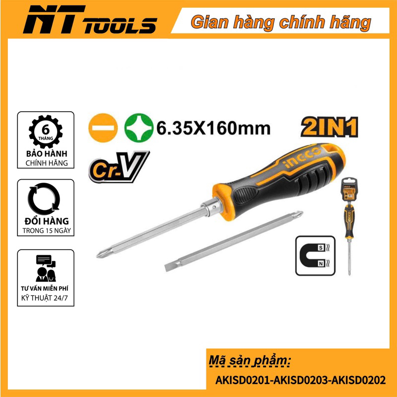 Bộ tua vít 2 đầu INGCO AKISD0201 AKISD0202 AKISD0203 | Shopee Việt Nam
