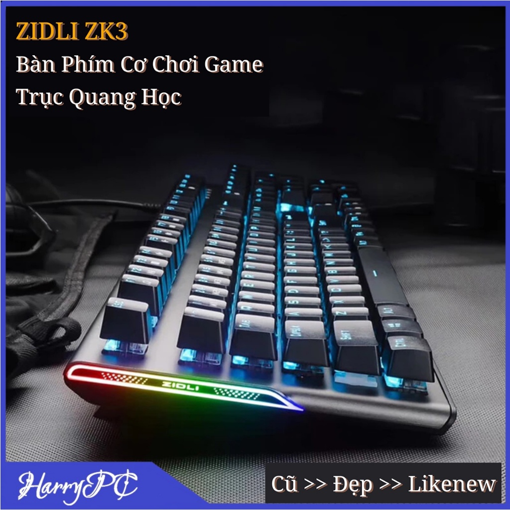 Bàn Phím Cơ Gaming ZIDLI ZK3 – Led Viền RGB – Hàng 2ND – Quang Cơ Chống Nước | Shopee Việt Nam