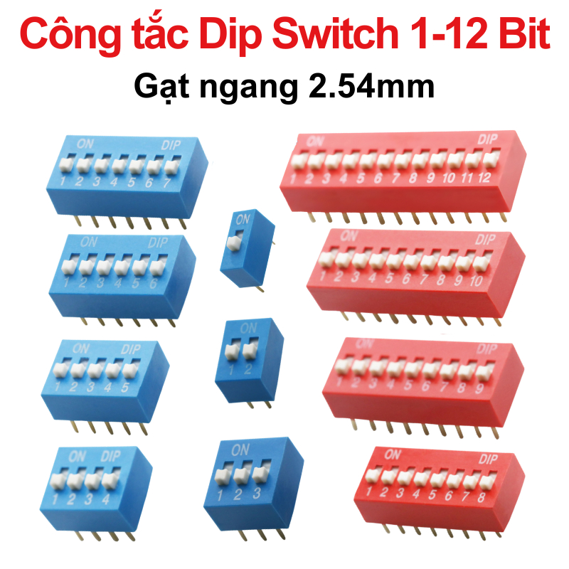 Công tắc Dip Switch 1 - 12 Bit kiểu gạt ngang 2.54mm | Shopee Việt Nam