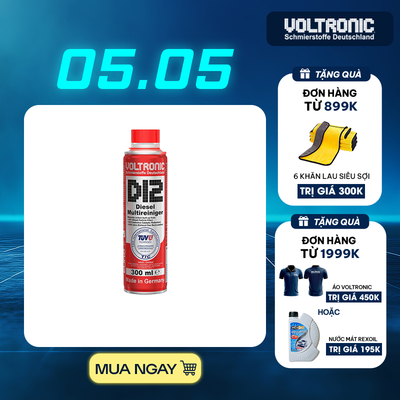 Phụ gia vệ sinh hệ thống dầu và kim phun dành cho động cơ diesel VOLTRONIC d12 diesel ...