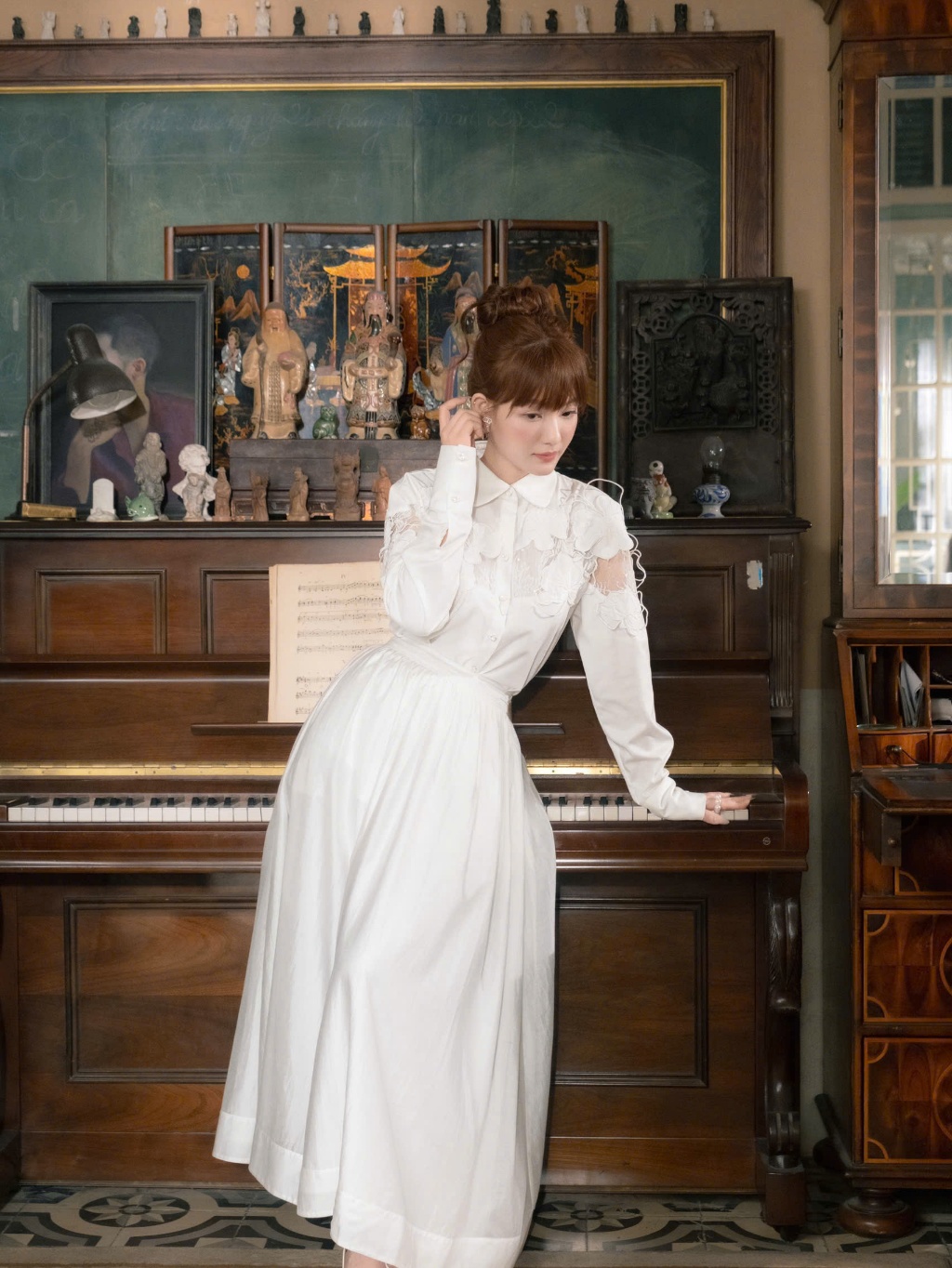 [ Muse By Bohee ] - [ Deal tặng charm hoa ] - Áo sơ mi " Tường Vi ...