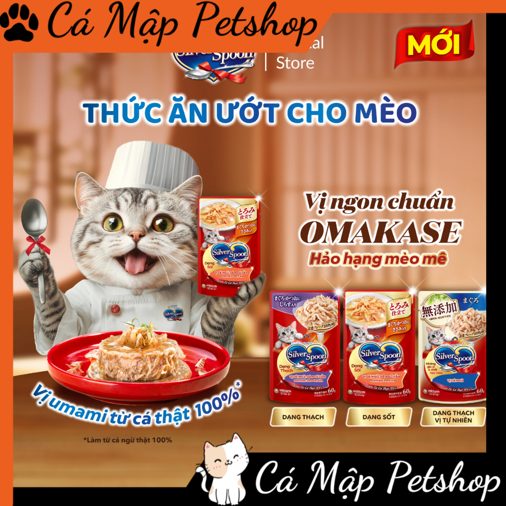 Pate cho mèo Silver Spoon, Pate Sliver Spoon dinh dưỡng cho mèo mọi lứa ...