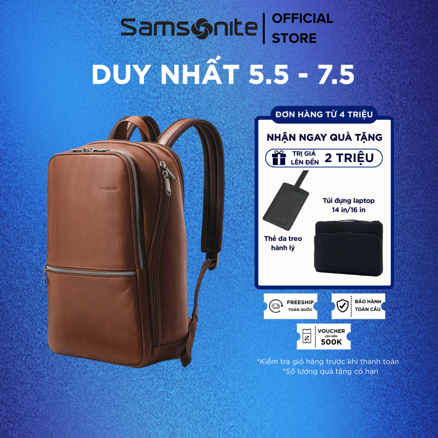 Balo laptop Samsonite 14.1in Sam Classic Leather | Shopee Việt Nam