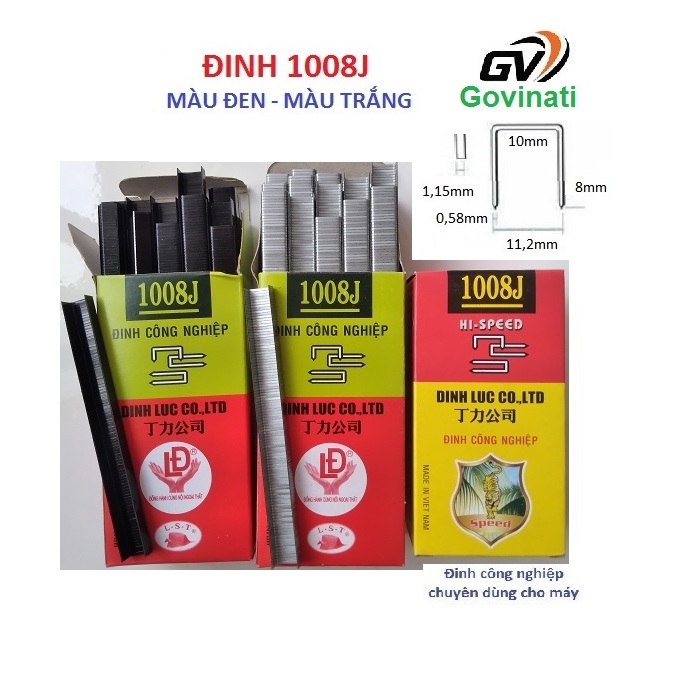 Đinh U 1008J màu Đen-Trắng, LĐ, đinh bấm yên xe máy, đinh công nghiệp U ...