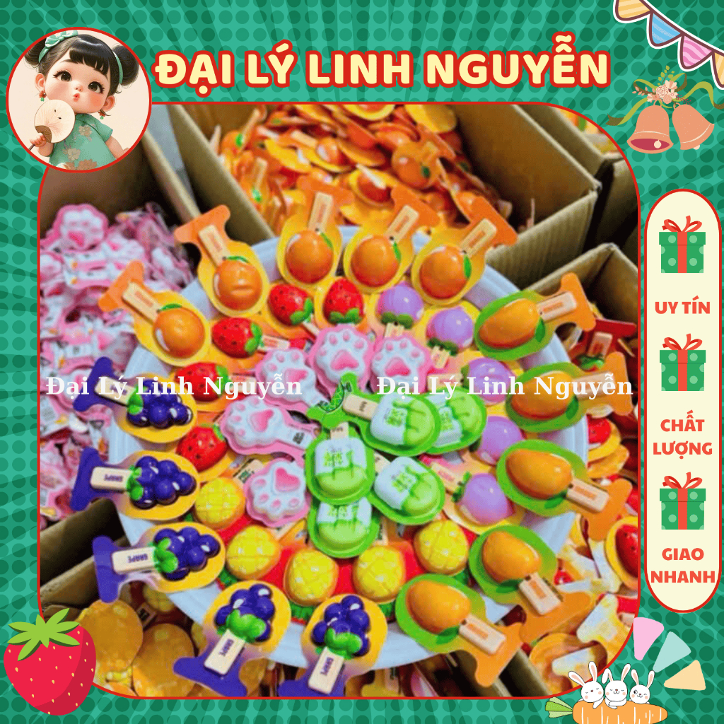 500G Thạch Sữa Chua Phô Mai,Thạch Que Kem Trái Cây, Thạch Hình Chân Meo ...