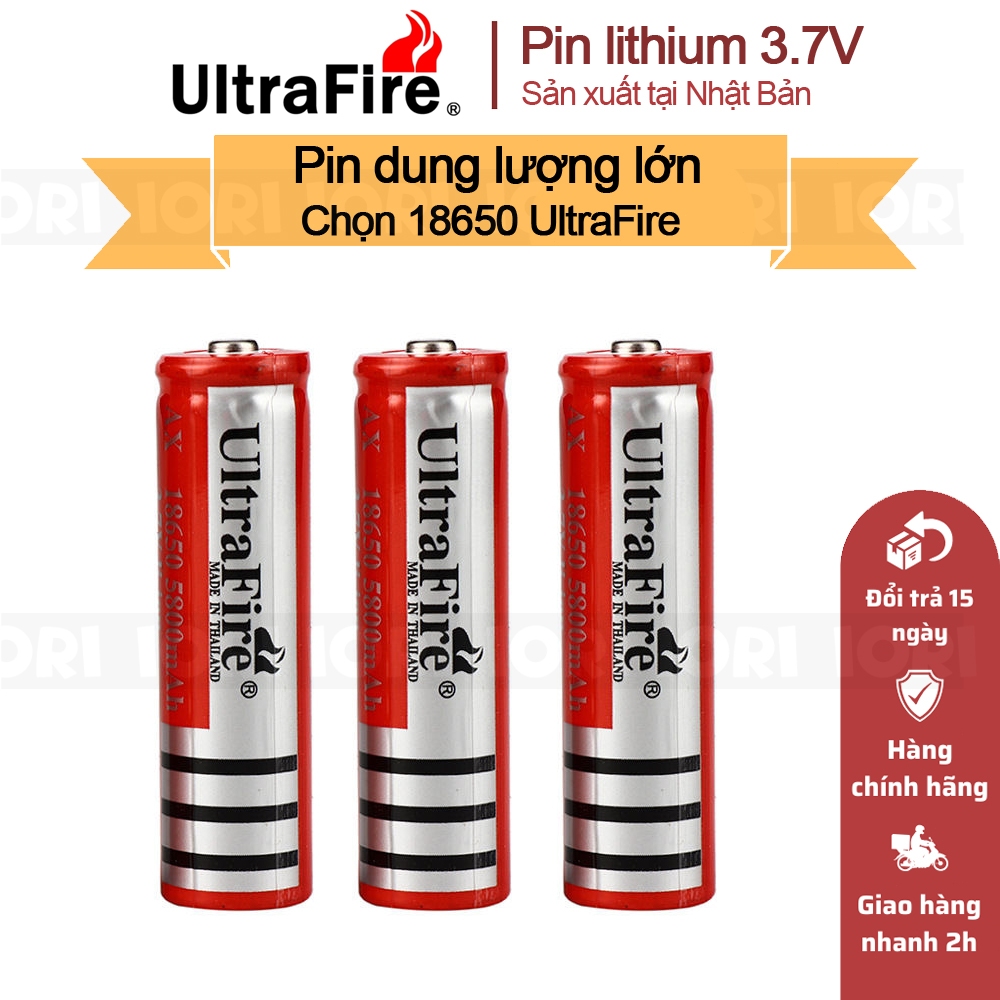 pin 18650 UltraFire pin sạc 3v7 Mới 6800mah 4800mAh tốt dùng cho đèn ...