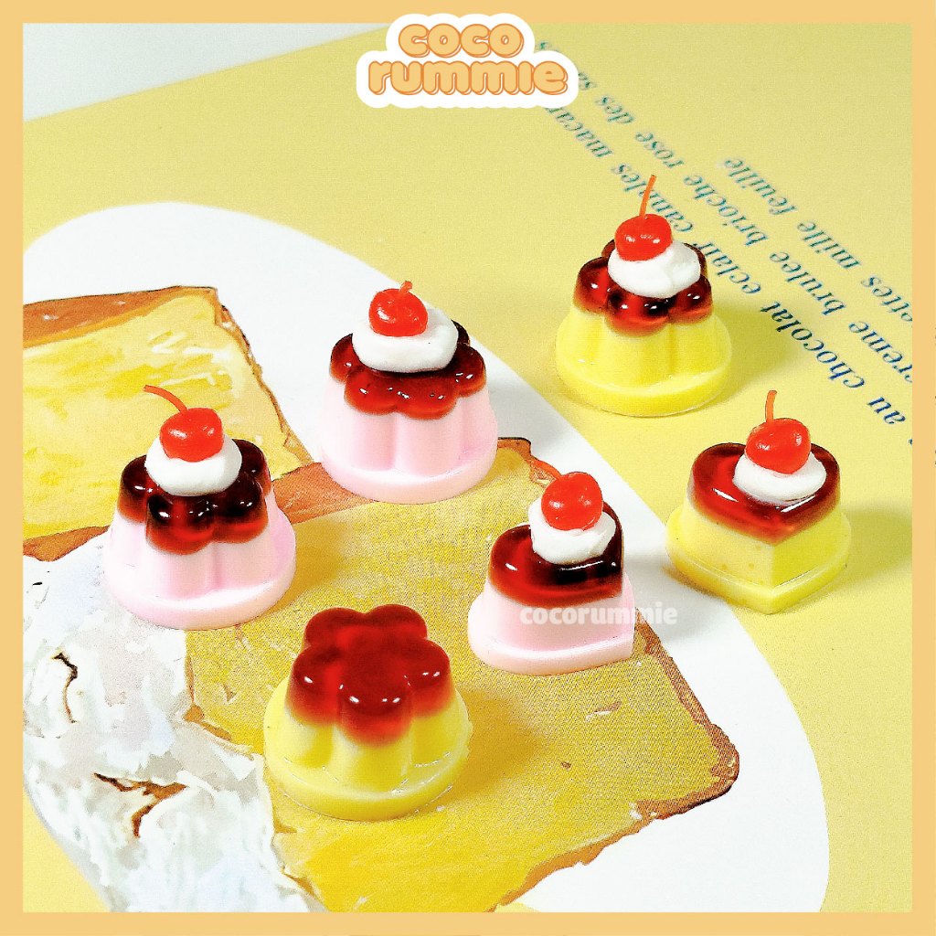 Móc Khóa Resin Bánh Flan Caramel - Dây Treo Điện Thoại Pudding Keyring ...