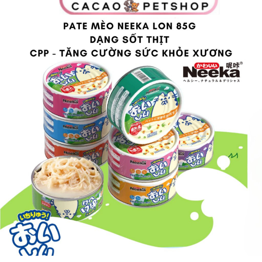 [Chuyên Sỉ] Pate Neeka Cho Mèo Lon 85g Dạng Sốt Thịt Dinh Dưỡng Cân ...