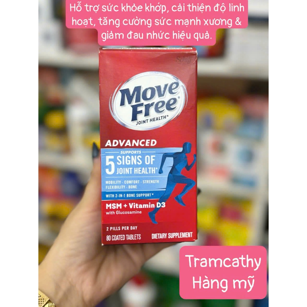 Viên uống bổ khớp Move Free Advanced MSM + Vitamin D3 80 viên – Hỗ trợ ...