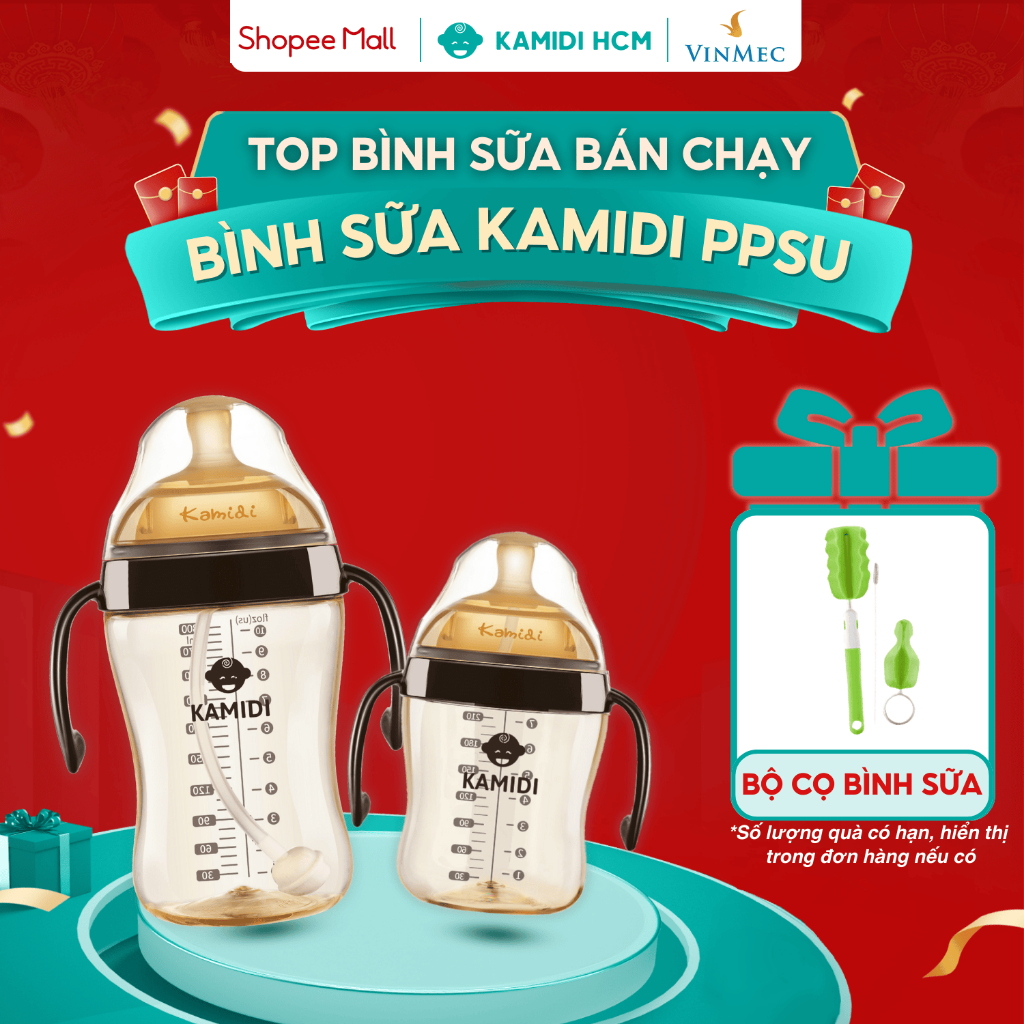 [HCM] Bình Sữa Kamidi Chất Liệu PPSU Cao Cấp Dung Tích 210ml/300ml | Shopee Việt Nam