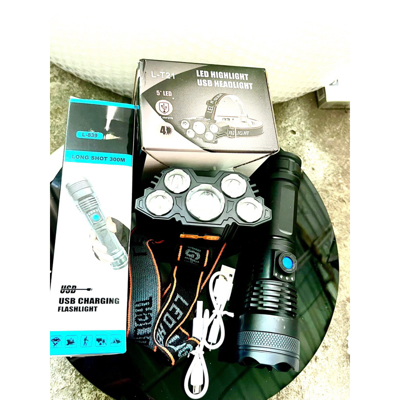 Compo 2 đèn pin chiếu sáng 1 đội đầu và 1 cầm tay | Shopee Việt Nam