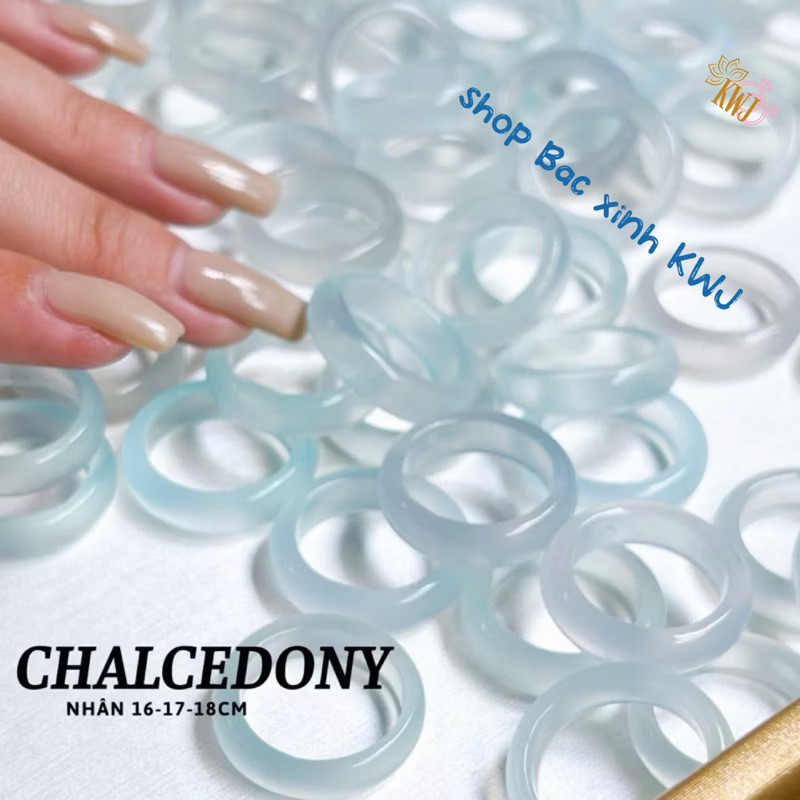 Nhẫn đá chalcedony hàng mới về siêu phẩm | Shopee Việt Nam