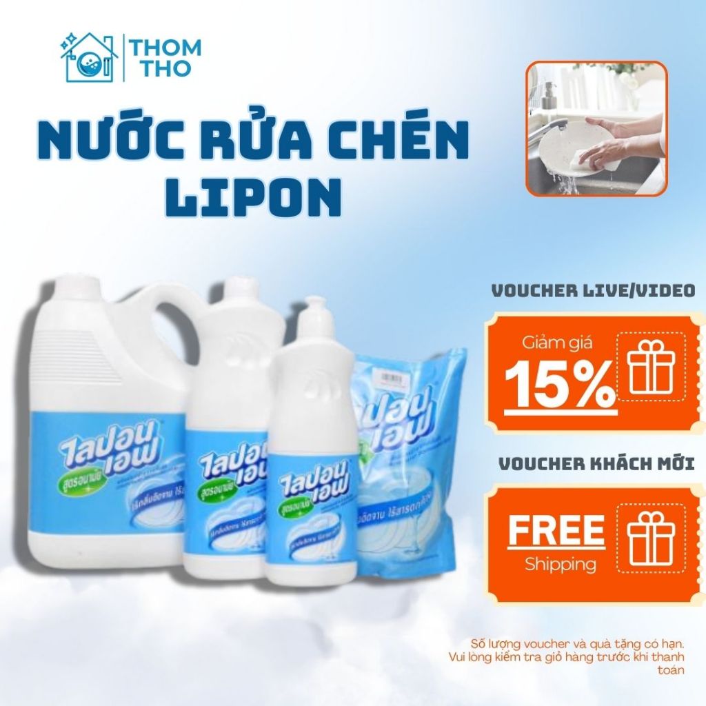 Nước rửa chén Lipon 800ml, nước rửa bát nội địa Thái Lan đánh bay dầu Mỡ - Thơm Tho Store ...
