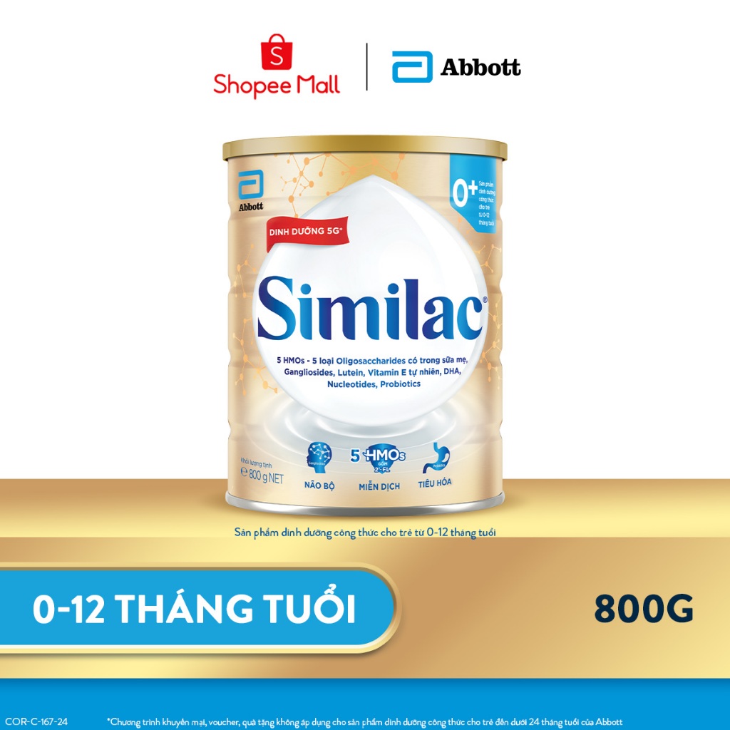 Sản phẩm dinh dưỡng công thức cho trẻ từ 0-12 tháng tuổi: Similac 0+ 850g/800g | Shopee Việt Nam
