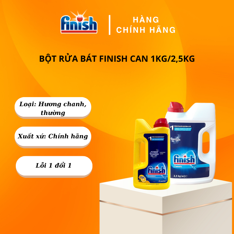 Bột rửa chén bát hương Chanh Finish Classic rửa chén bát sạch, tiết ...