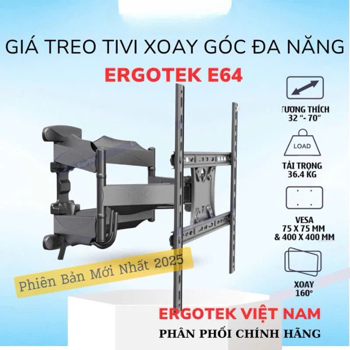 Giá Treo Tivi Xoay Góc Đa Năng ErgoTek E64 32 - 70 Inch - Giá Treo Tivi Xoay Góc Phiên Bản Mới ...