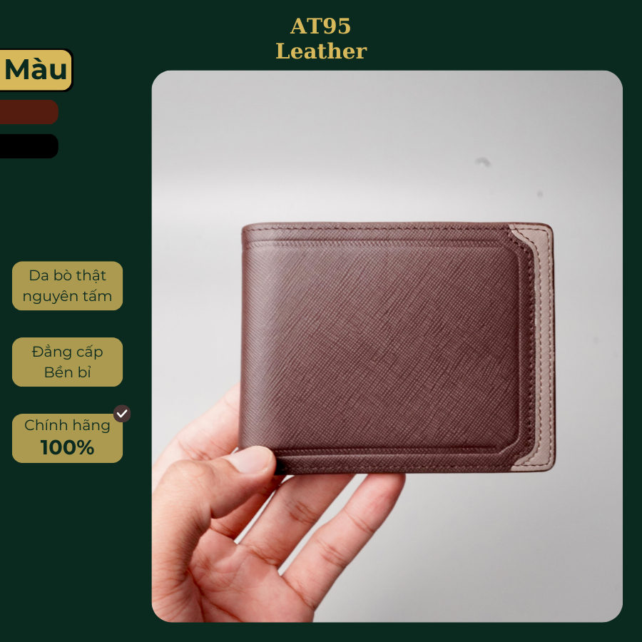 Ví ngang nam Richie da bò saffiano cao cấp thương hiệu AT95 | Shopee ...