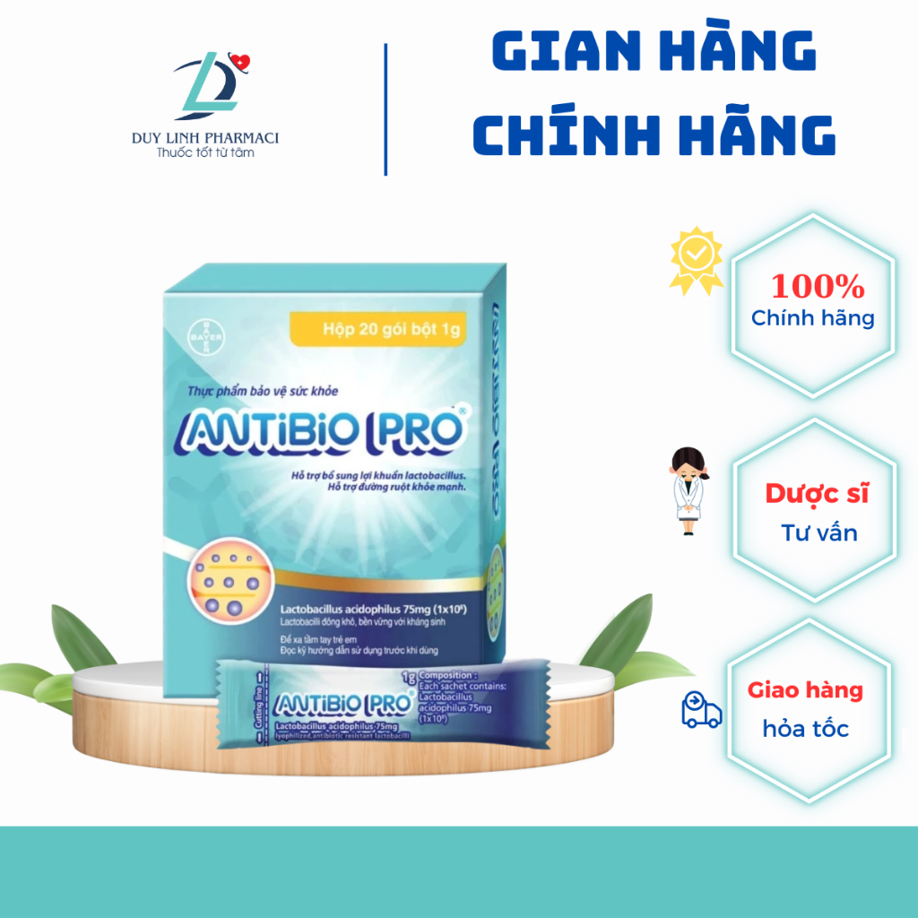 Antibio pro - Men Vi Sinh Bổ Sung Lợi Khuẩn- Hỗ trợ rối loạn tiêu hoá (Hàn Quốc )Hộp 10 g ...