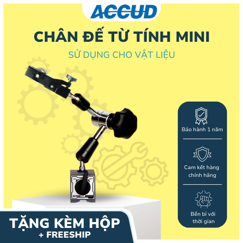 Chân Đế Từ Tính Mini ACCUD 286-040-01 – Lực Hút 40kgf, Điều Chỉnh Tinh, Đế V-Block, Phù Hợp Đồng ...