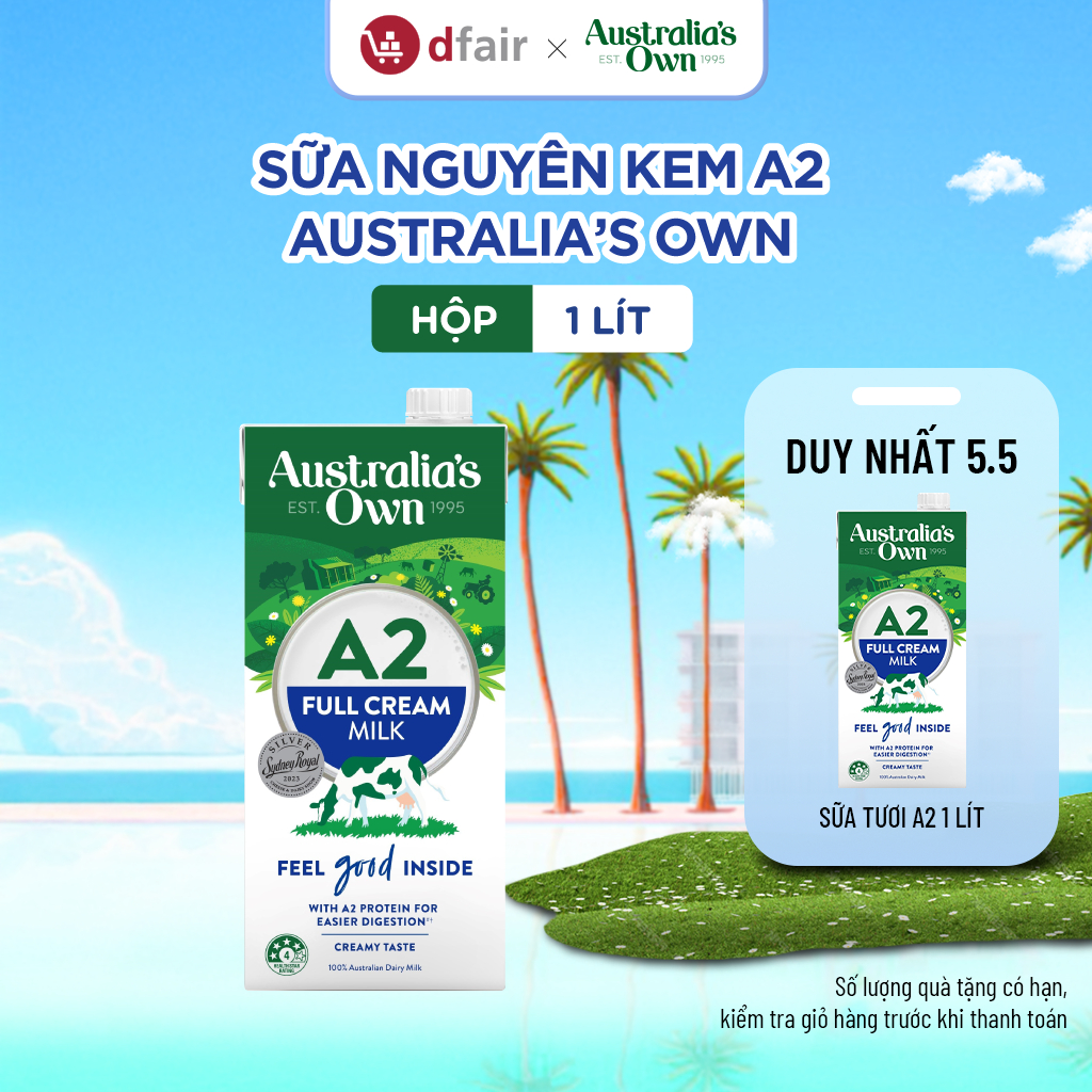 Sữa tươi tiệt trùng Australia's Own A2 1L (HSD: 8/2025) | Shopee Việt Nam