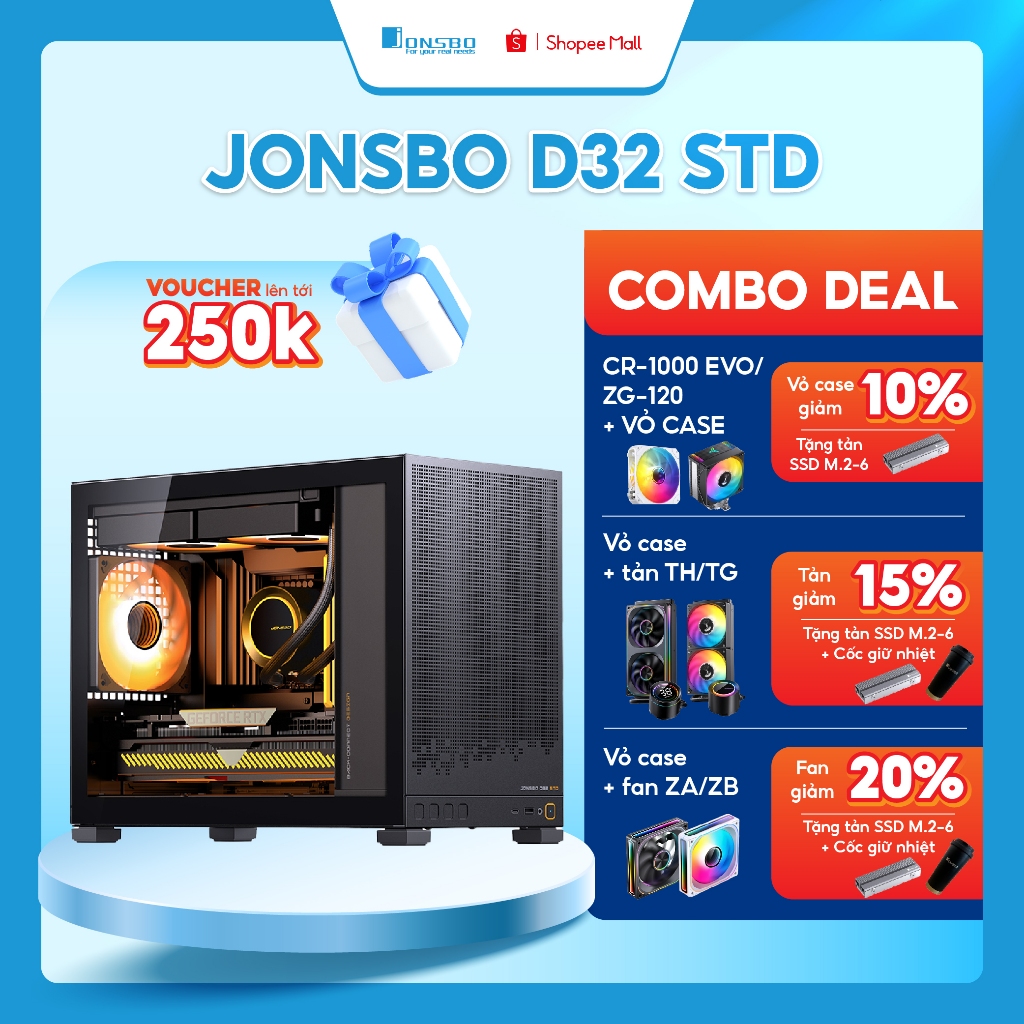 Vỏ Case PC Jonsbo D32 PRO Case Máy Tính M-ATX Vỏ Mini Tower Mặt Kính ...