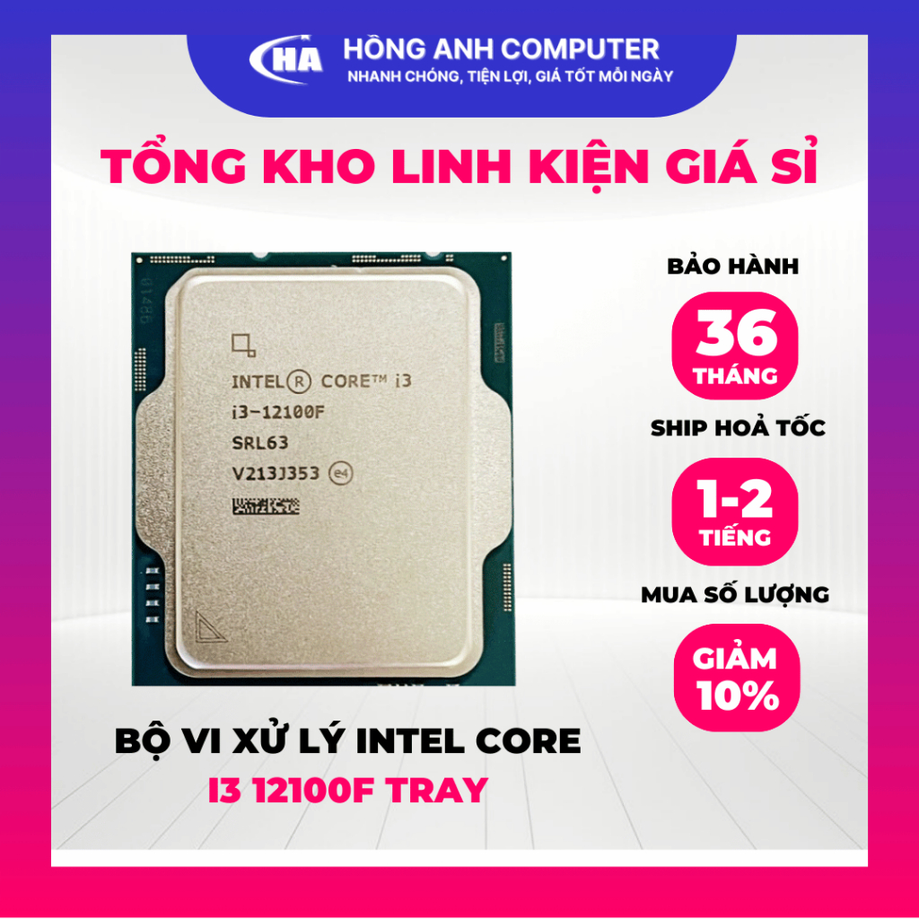 Bộ vi xử lý INTEL Core I3 12100F Tray | Shopee Việt Nam