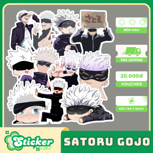 Bộ 50 sticker Satoru Gojo Anime Nhật Bản Graffiti Diy trang trí bàn học ...