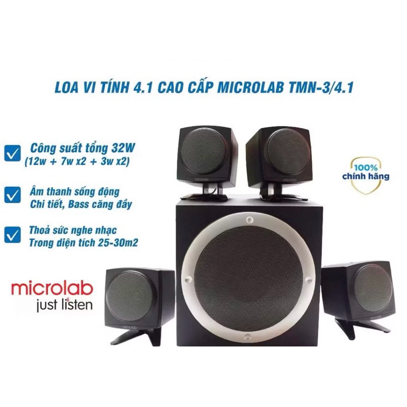 {Chính hãng}Loa vi tính 4.1 - cao cấp Microlab TM-3/4.1,Công suất 32W cho chất lượng âm thanh ...