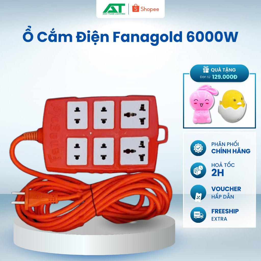 Ổ cắm điện Fanagold chịu tải cao 6000W dùng cho công trình, nhà hàng ...